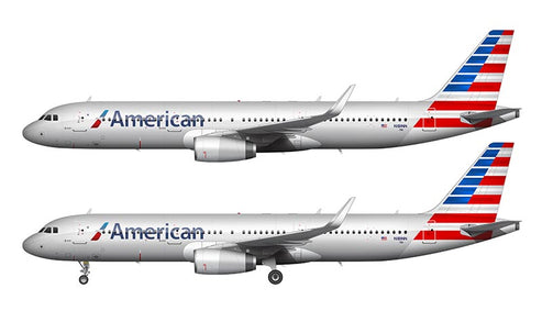 American Airlines Airbus A321 With Winglets Illustration – NorebboStock