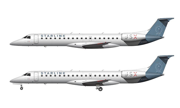 JSX (JetSuiteX) Embraer 145 Illustration (Starlink Livery) – NorebboStock